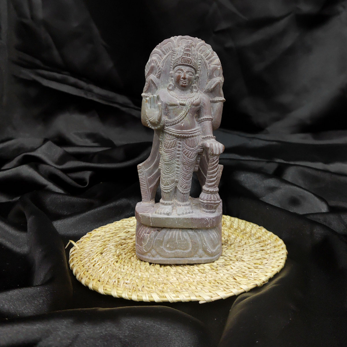 Lord Vishnu Pink Stone Statue - Utkalika Odisha