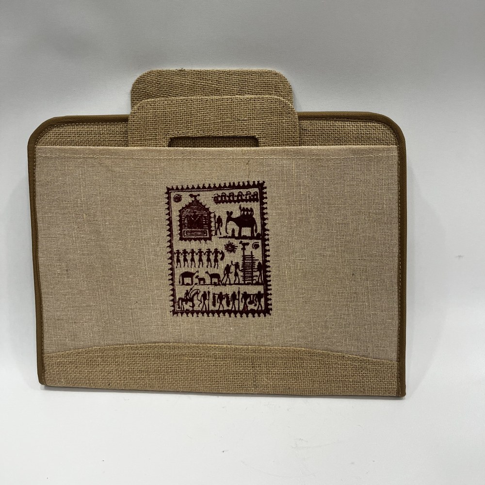 Jute ipad/ file folder with Foldable Handle - Utkalika Odisha