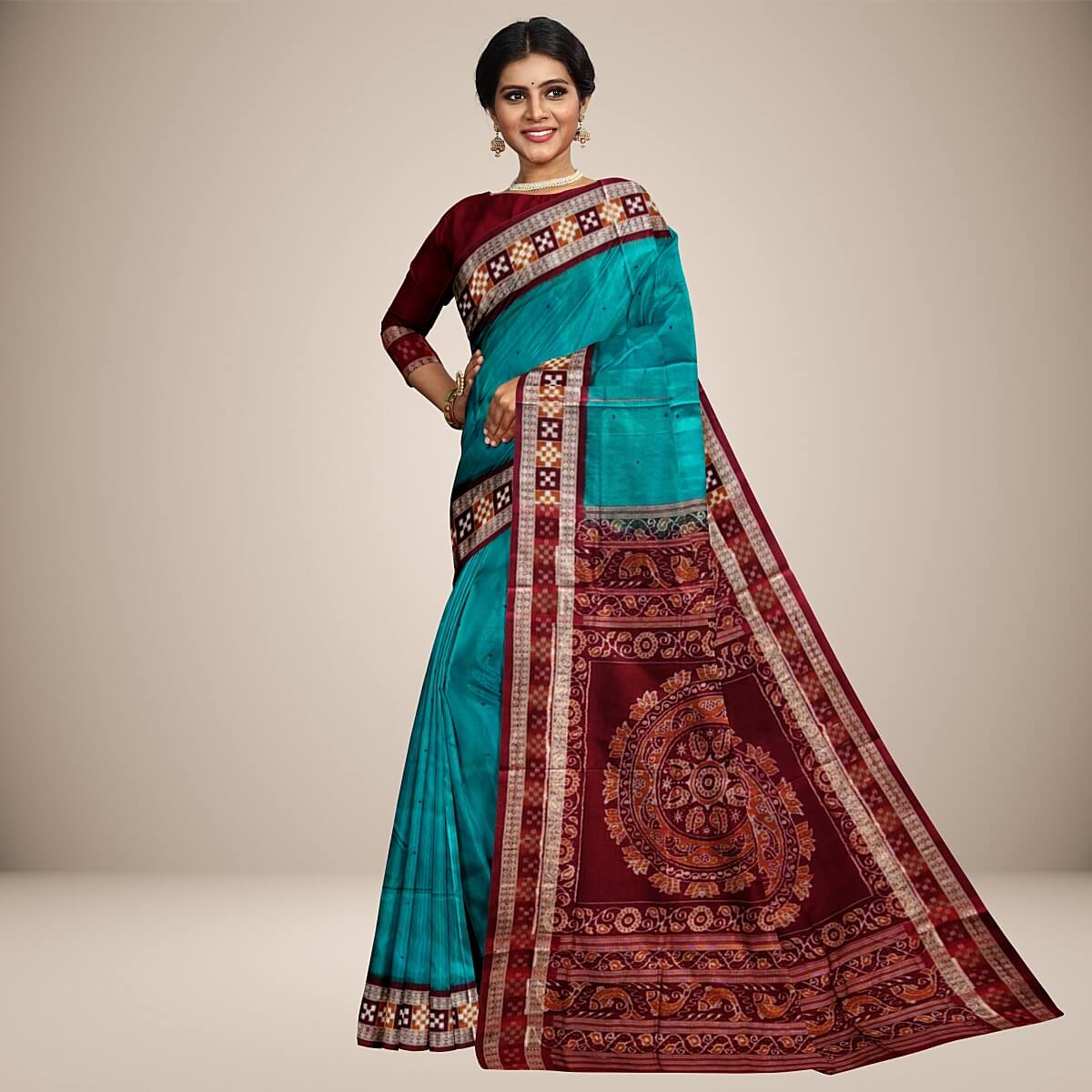 Mini Buti Pasapali Border Bomkai Silk Saree - Utkalika Odisha