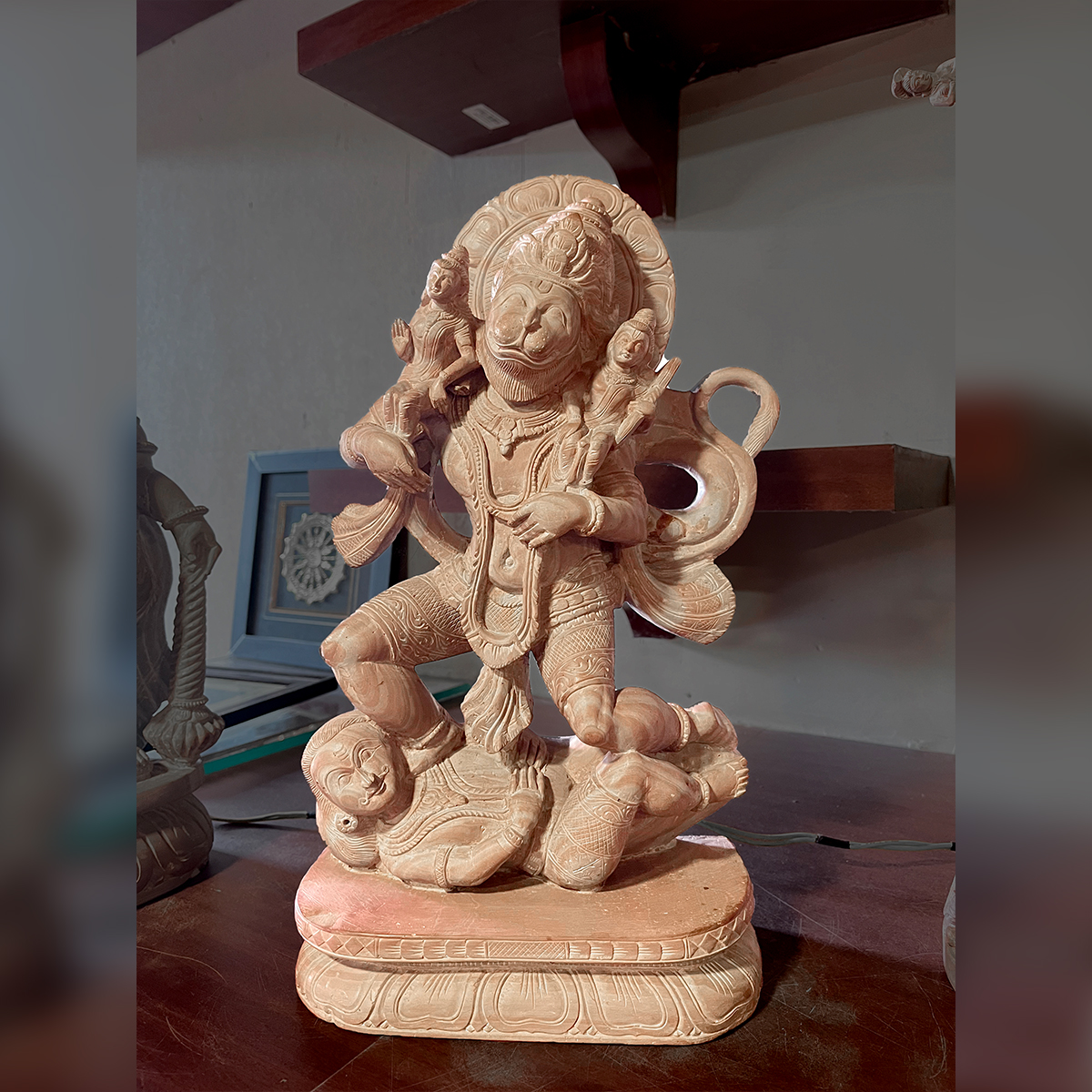 Lord Hanuman Pink stone statue - Utkalika Odisha