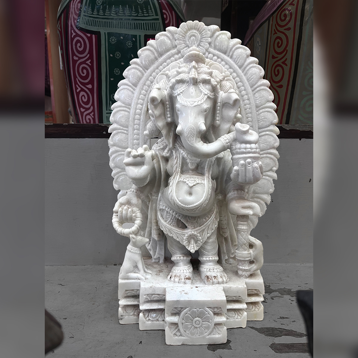 Lord Ganesha standing marble statue - Utkalika Odisha