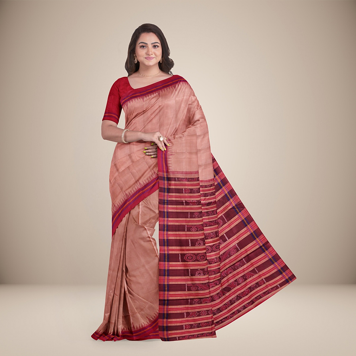 Foda Kumbha Border Tussar Silk Saree - Utkalika Odisha