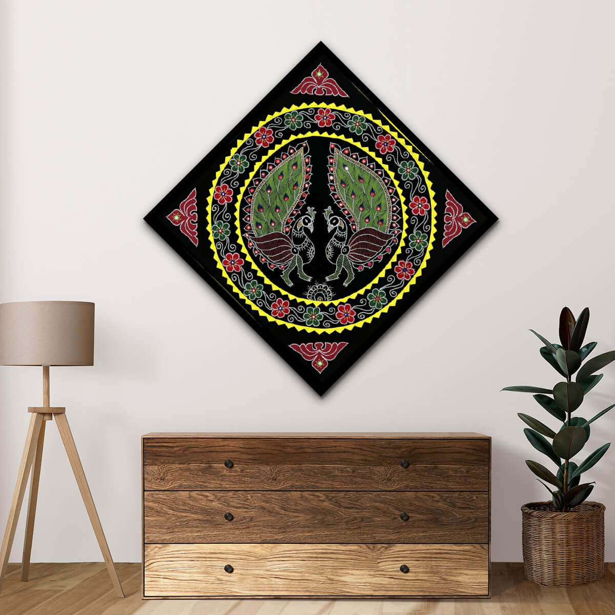 Peacock Floral Design Chandua - Utkalika Odisha