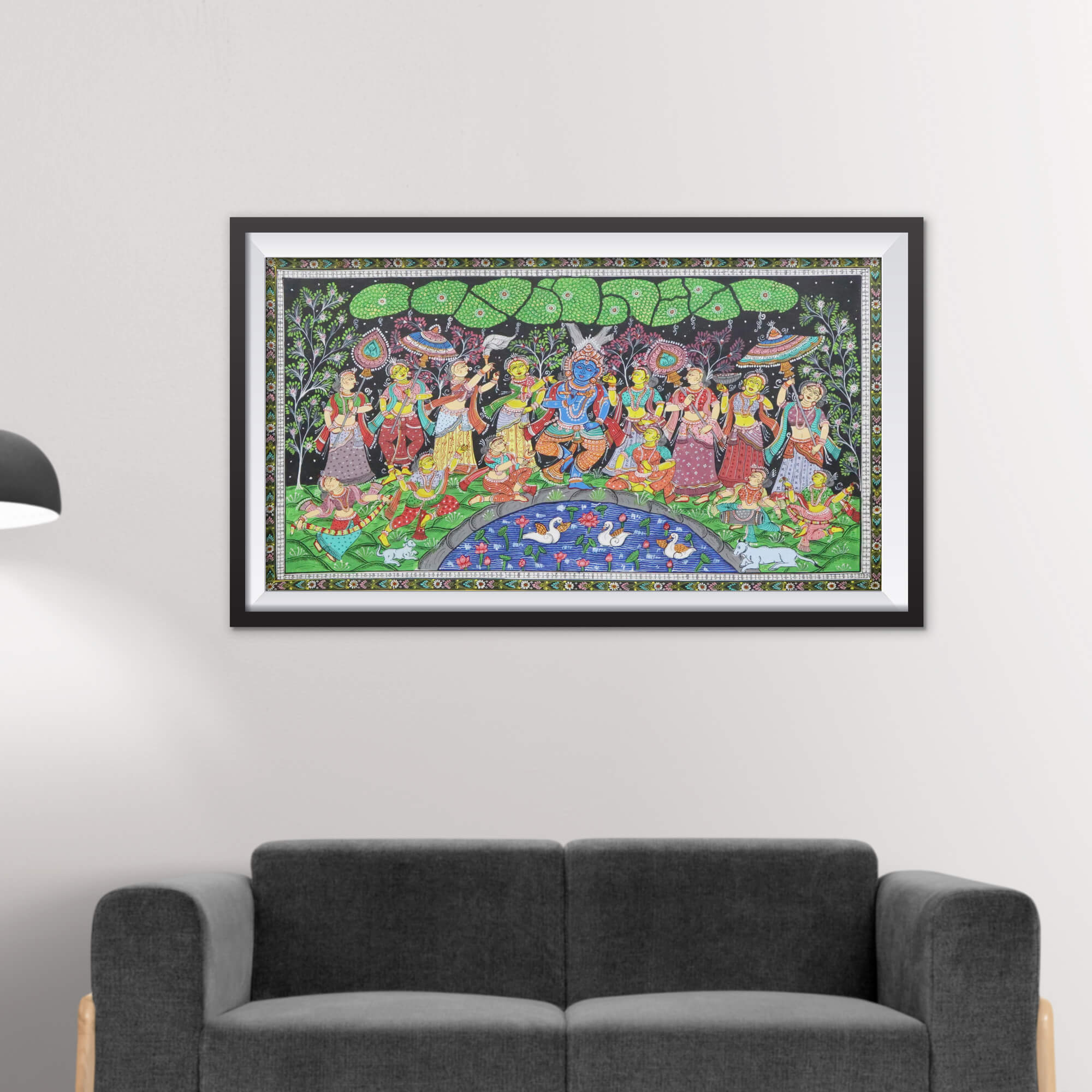 Patta Painting of Krishna Rasa Leela - Utkalika Odisha