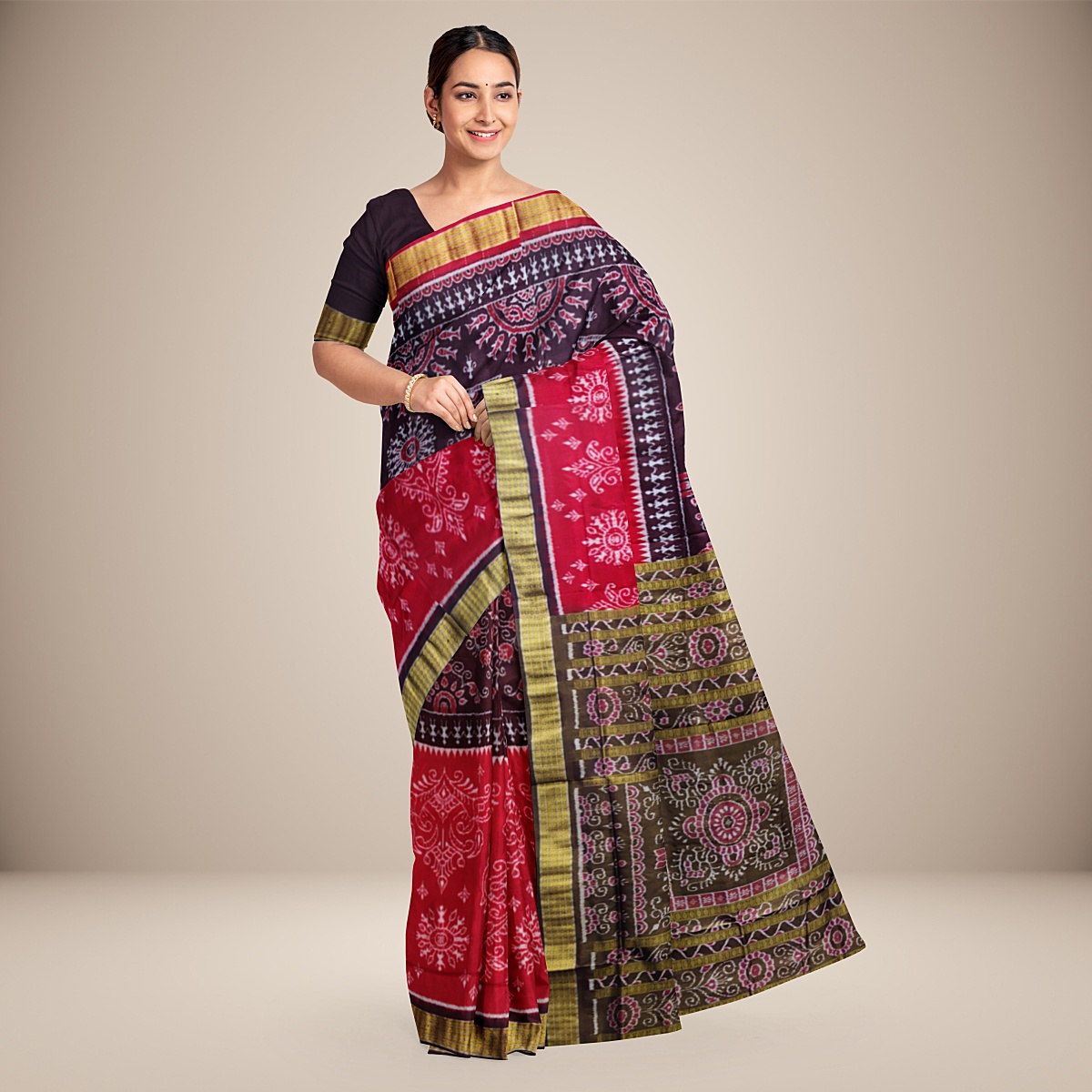 Tribal Design Sambalpuri Silk Saree - Utkalika Odisha