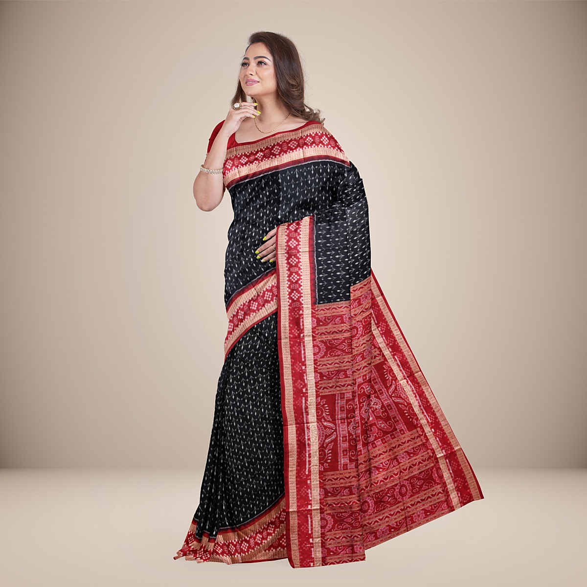 Pasapalli Border Bandha Anchal Sambalpuri Silk Saree - Utkalika Odisha