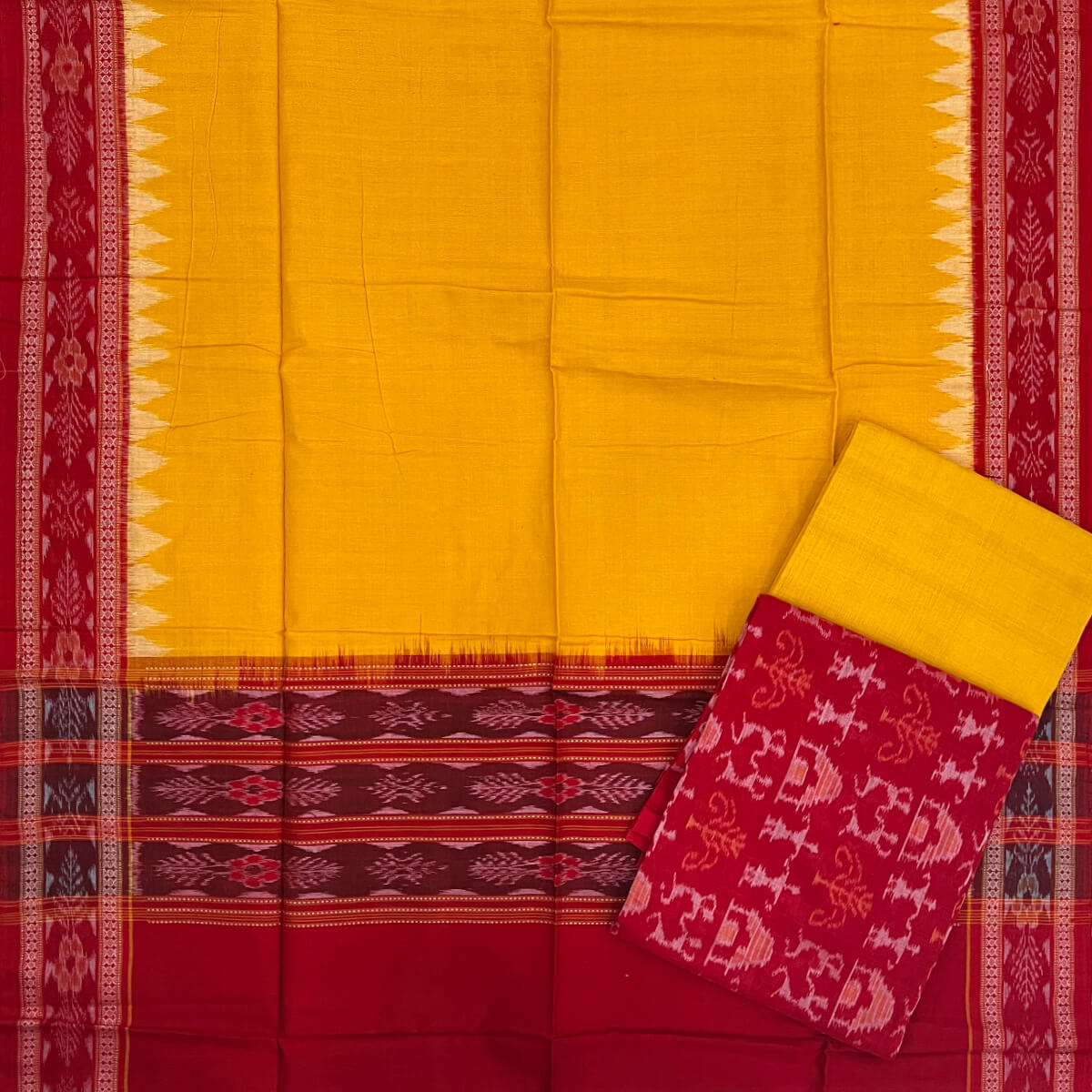 Tribal Motif Sambalpuri Cotton Dress Set - Utkalika Odisha