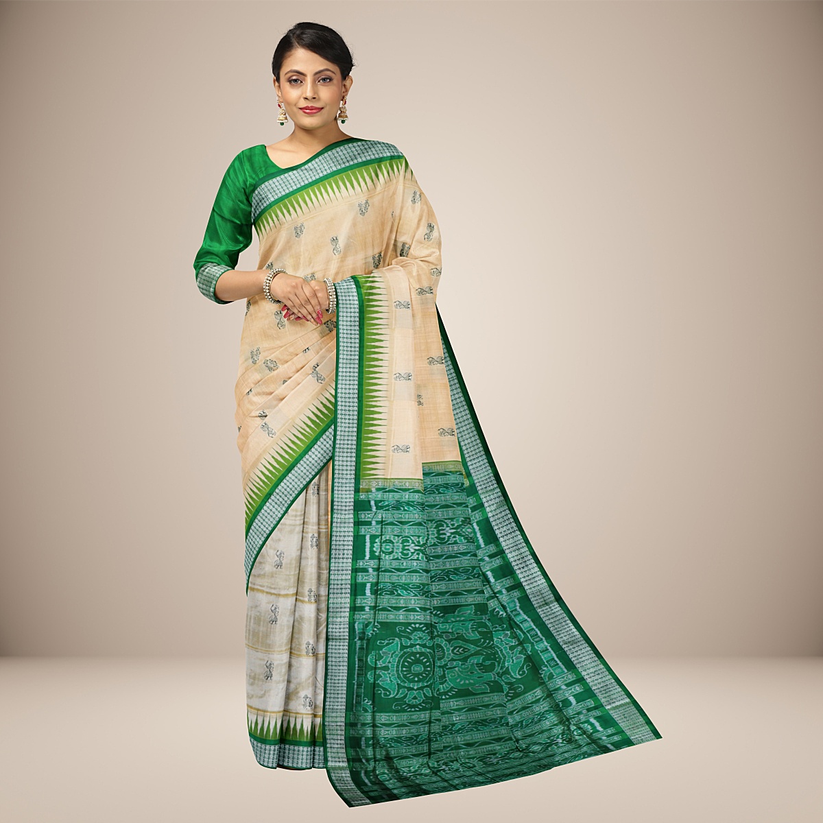 Elaborate Traditional Motif Bomkai Silk Saree - Utkalika Odisha