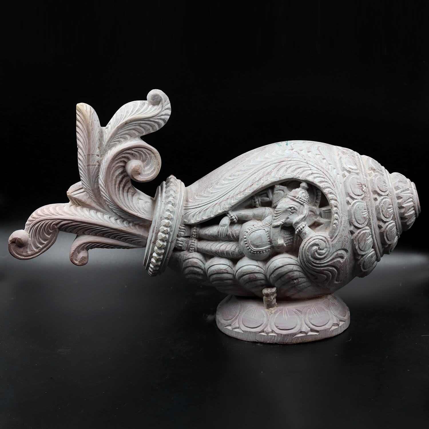 Ganesha Resting Inside Conch Shell - Utkalika Odisha
