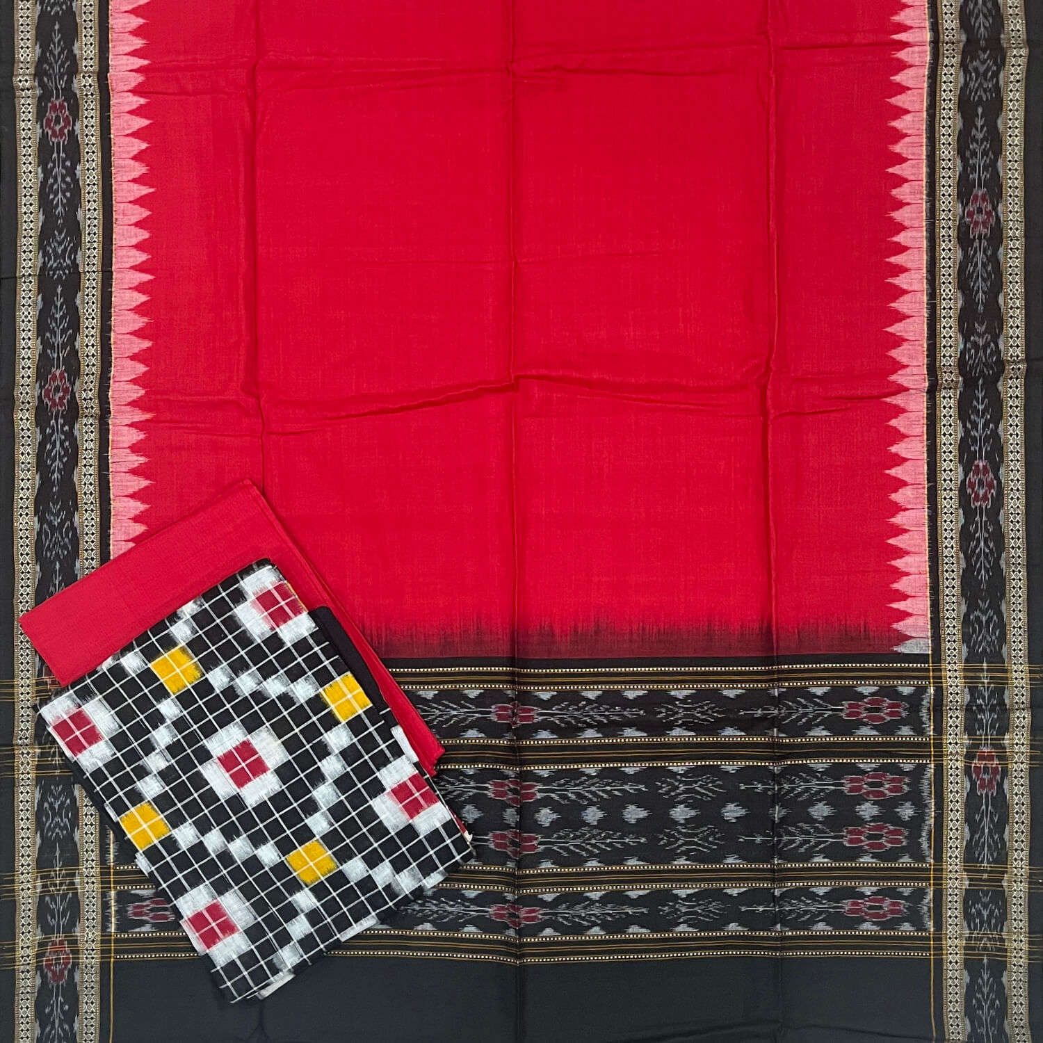 Tribal Motif Sambalpuri Cotton Dress Set - Utkalika Odisha