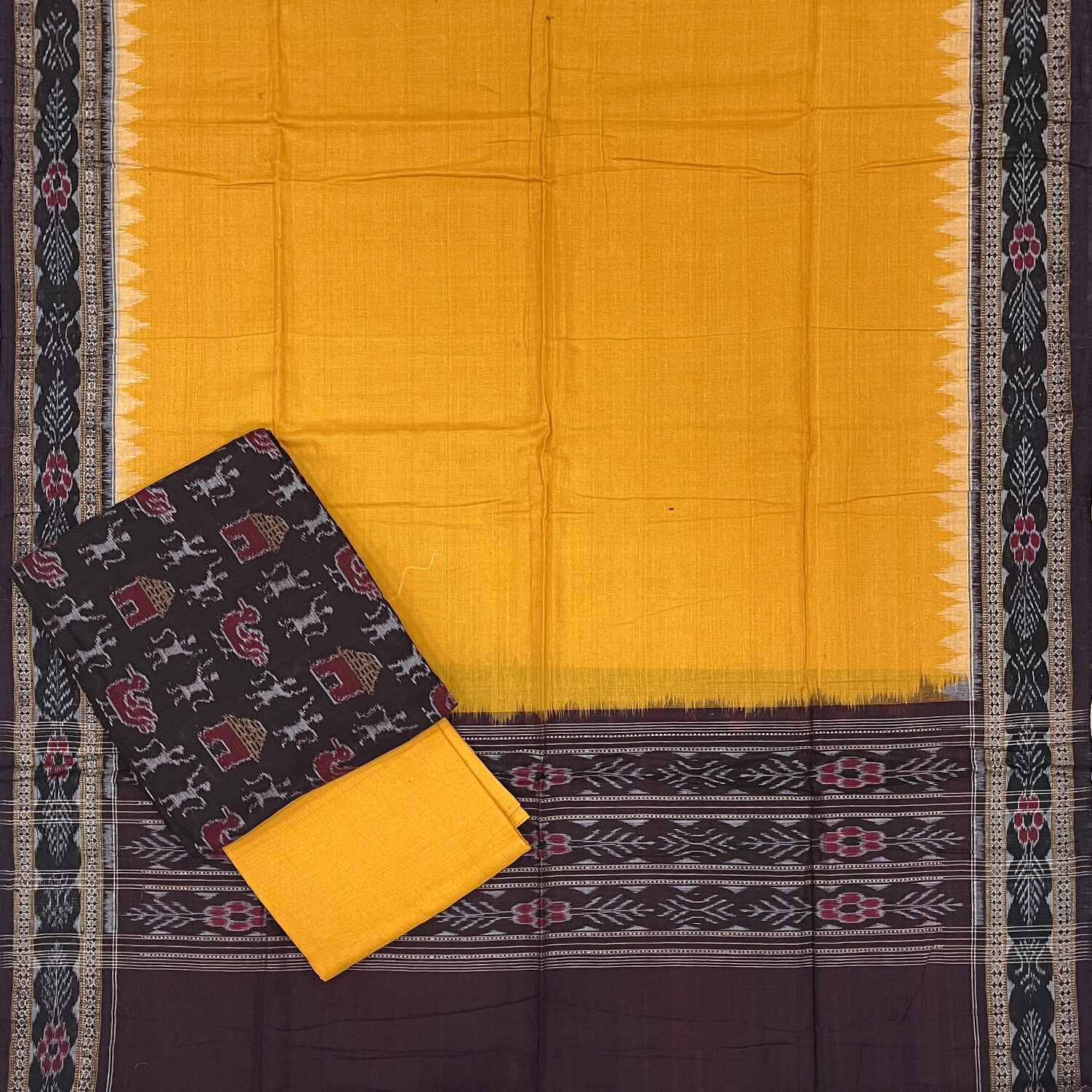 Tribal Motif Sambalpuri Cotton Dress Set - Utkalika Odisha