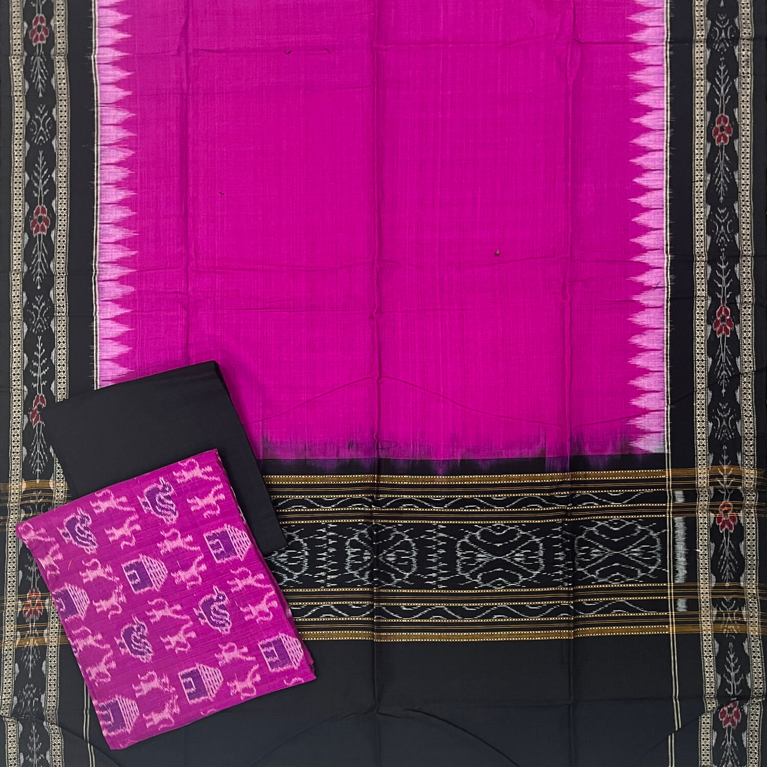 Tribal Motif Sambalpuri Cotton Dress Set - Utkalika Odisha