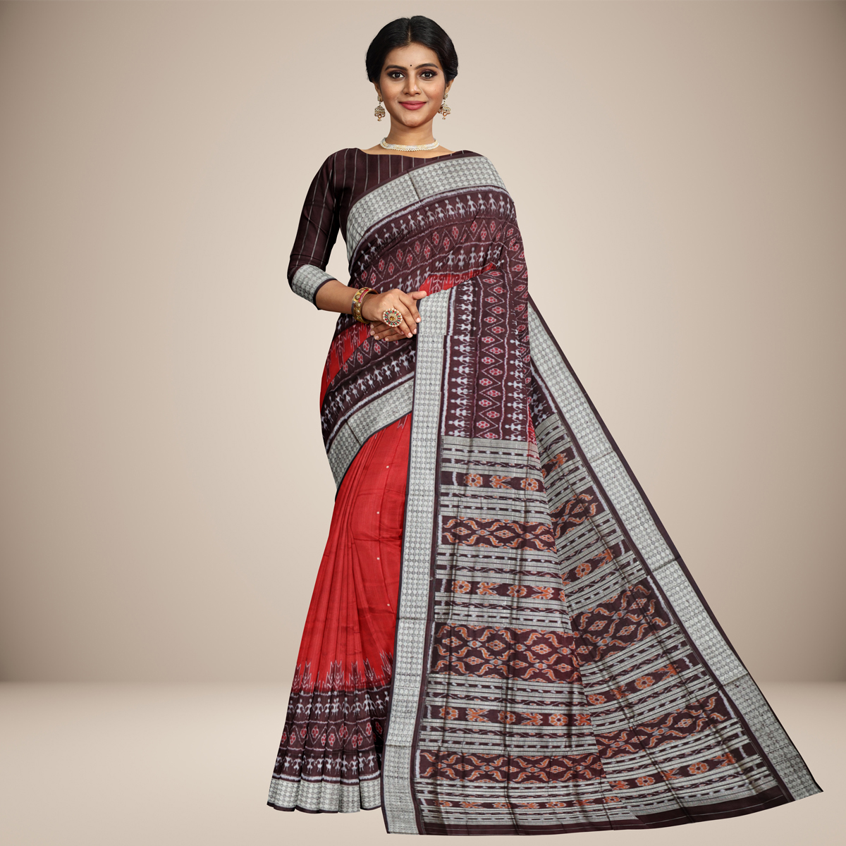 Mini Buti Body With Elaborated Tribal And Floral Motif Sambalpuri Silk ...