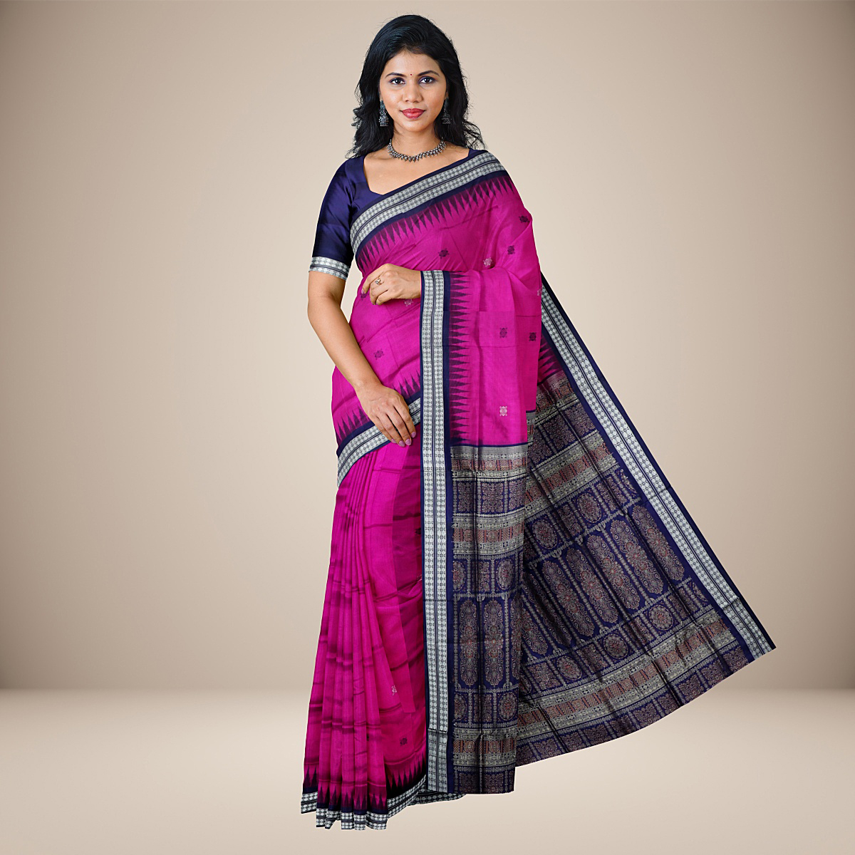 Traditional Motif Bomkai Silk Saree - Utkalika Odisha