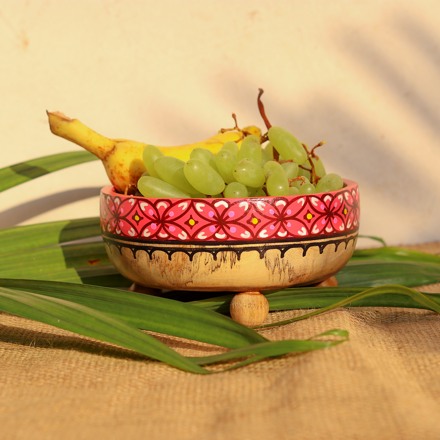 Handpainted Pattachitra Wooden Multi Utility Bowl - Utkalika Odisha