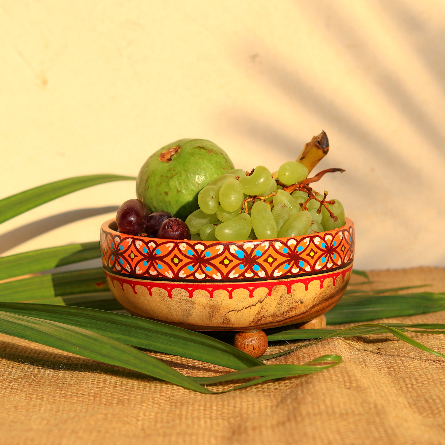 Handpainted Pattachitra Wooden Multi Utility Bowl - Utkalika Odisha