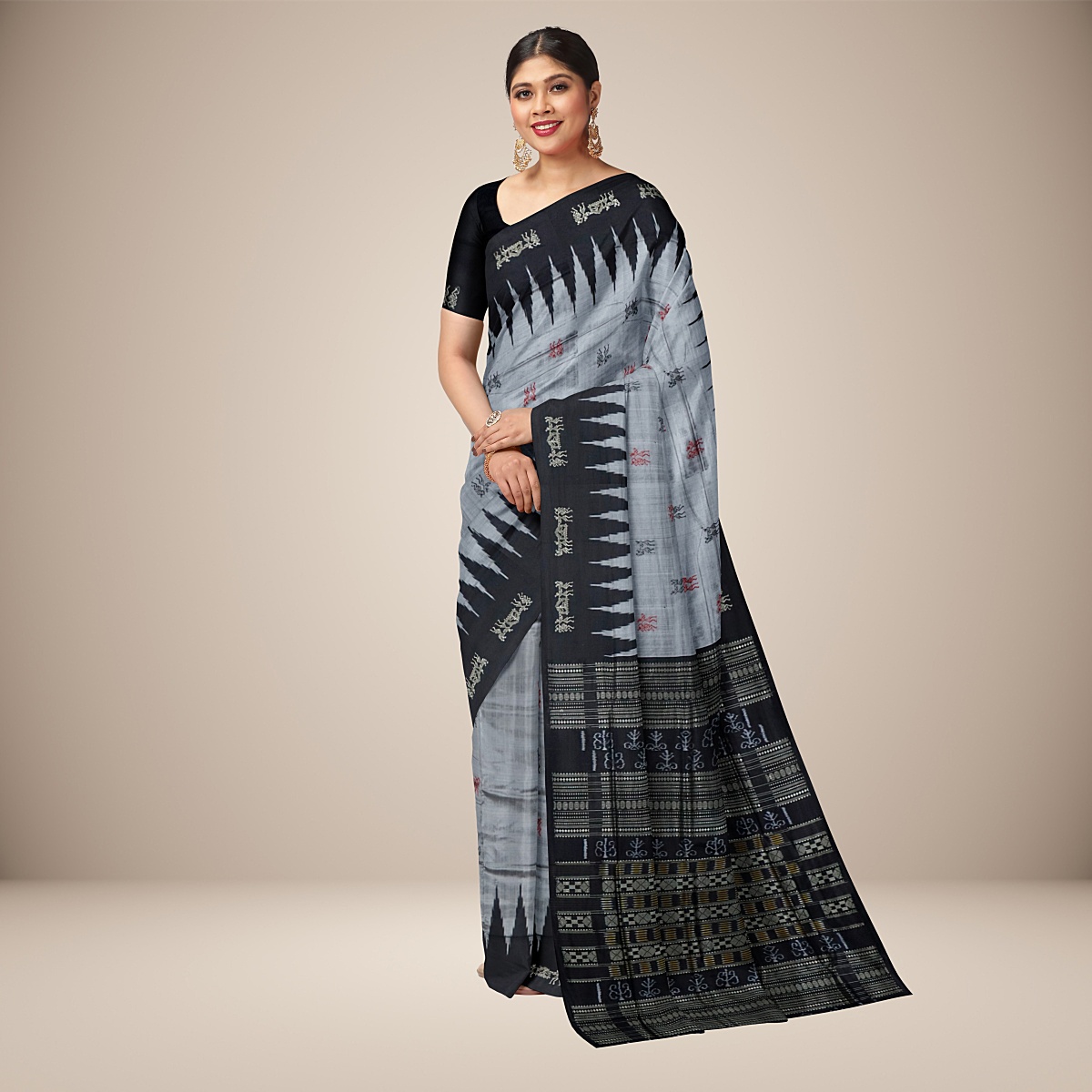 Traditional Motif Bomkai Silk Saree - Utkalika Odisha