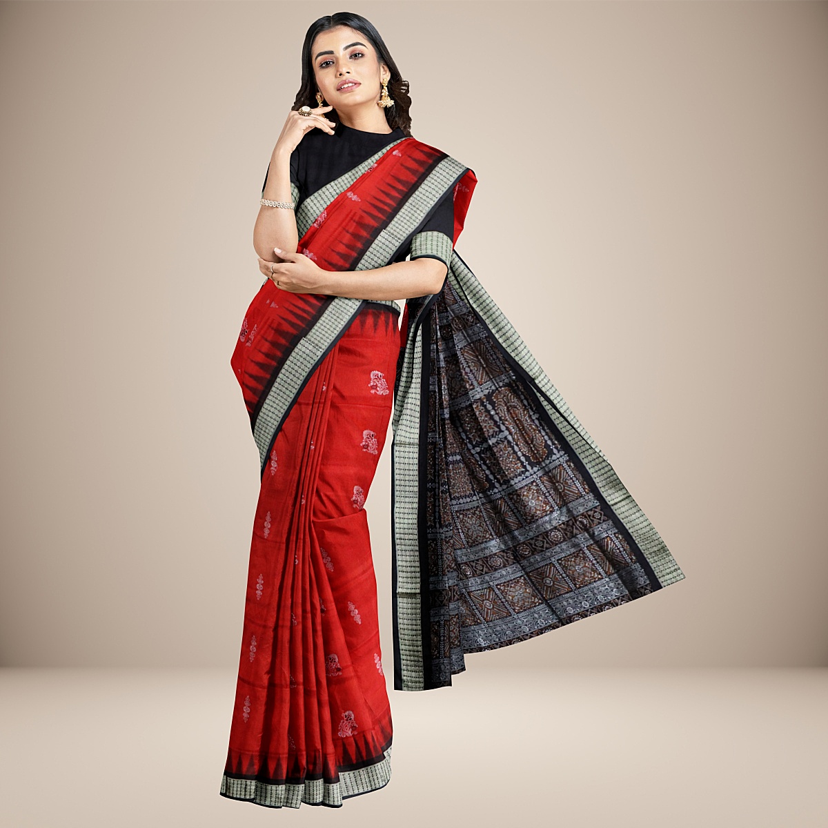 Traditional Motif Bomkai Silk Saree - Utkalika Odisha