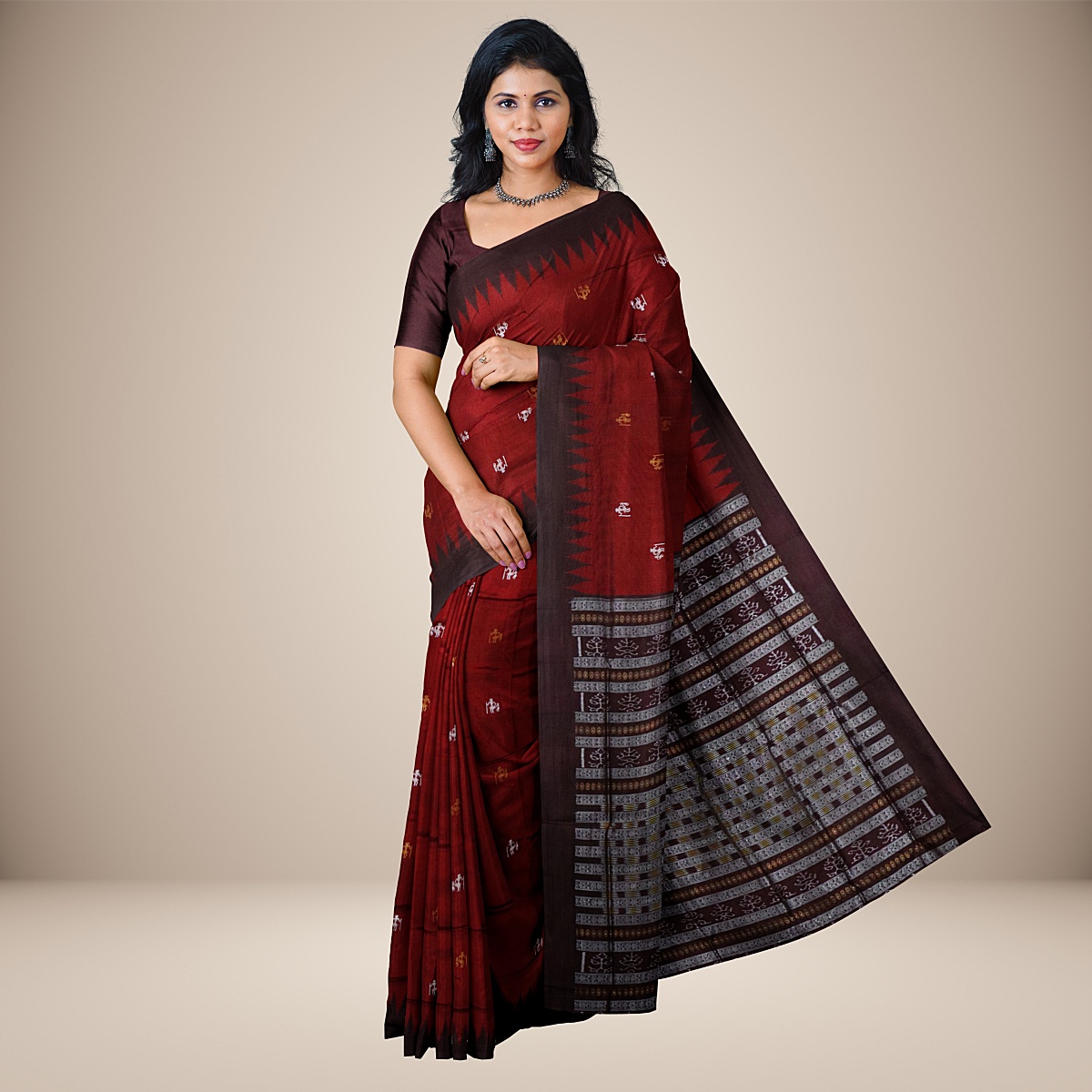 Traditional Motif Bomkai Silk Saree - Utkalika Odisha