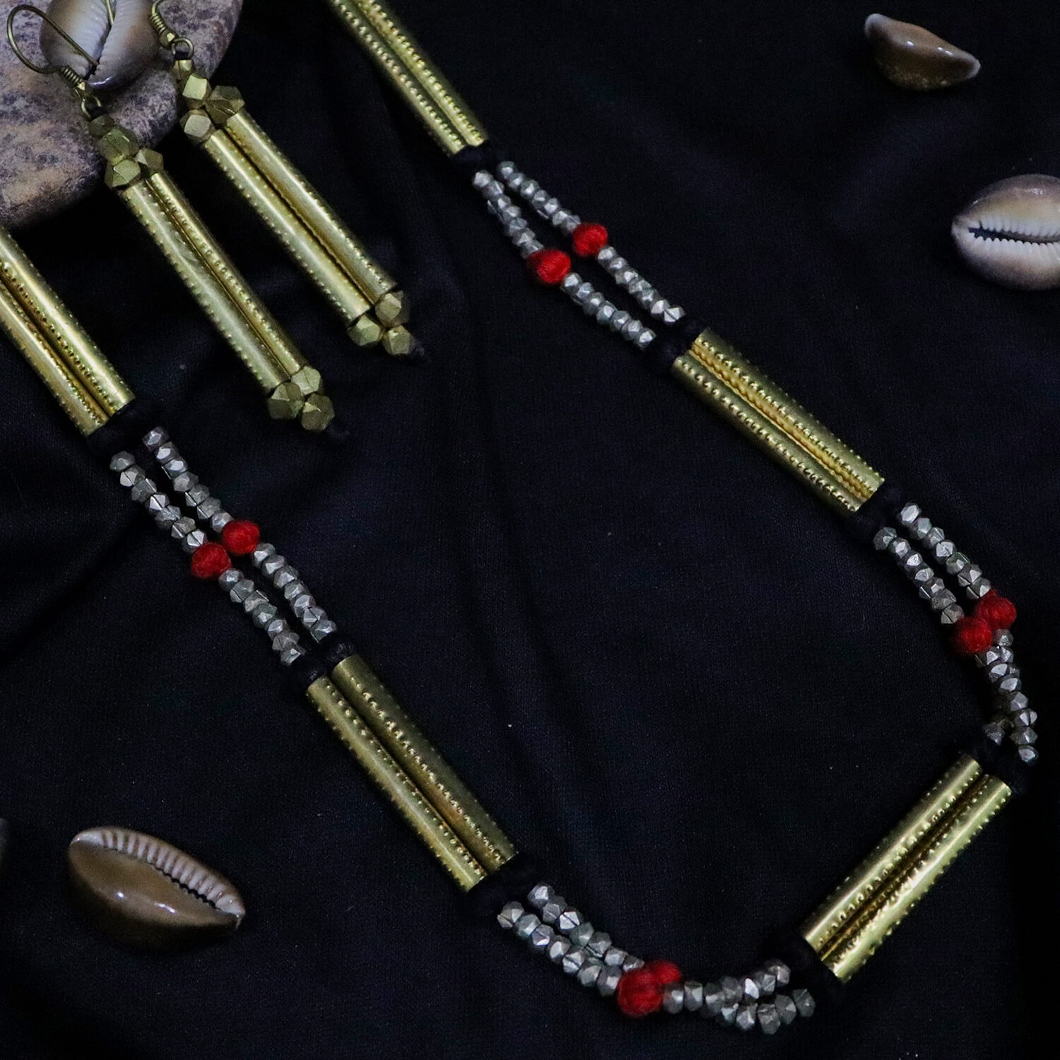 Tribal Jewellery Necklace With Earrings - Utkalika Odisha