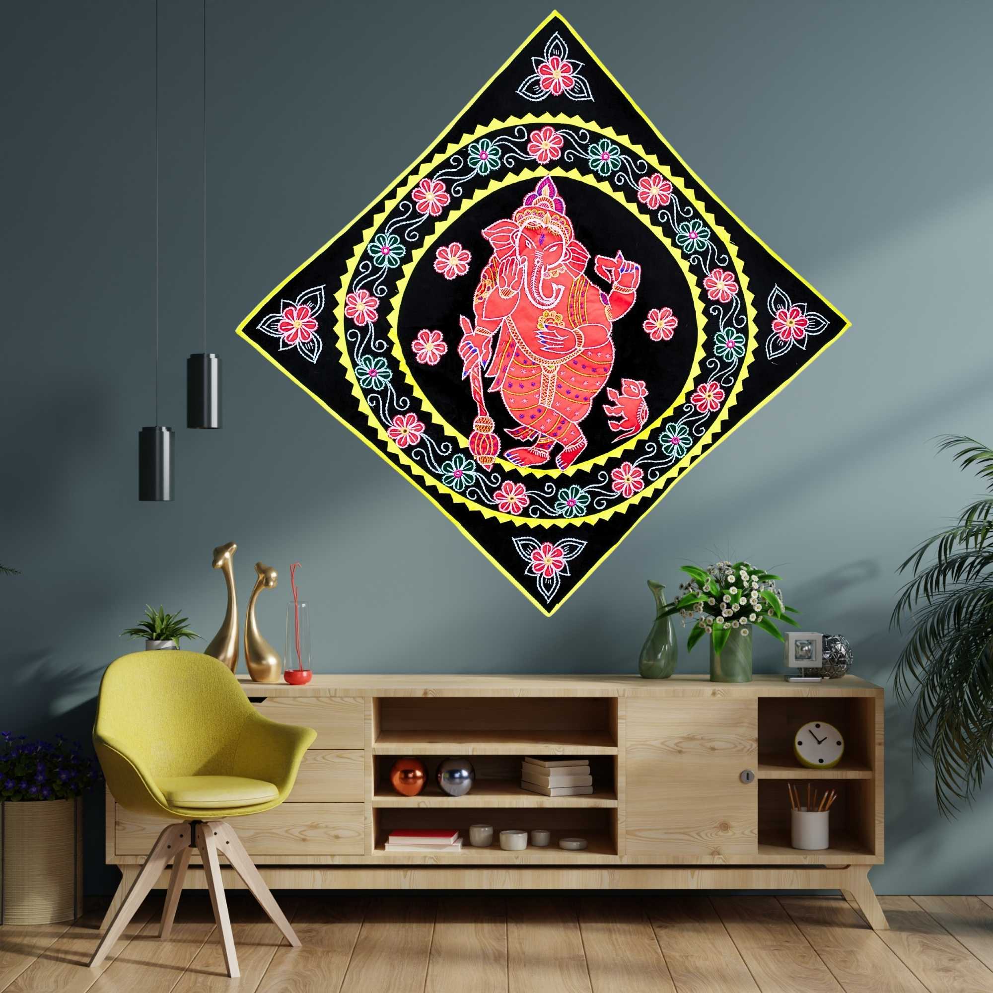 Sri Ganesh Floral Patterened Multicolour Chandua - Utkalika Odisha