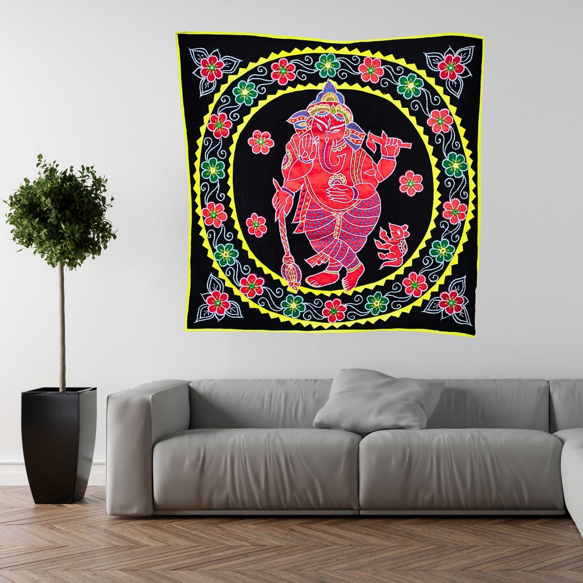 Sri Ganesh Floral Patterened Multicolour Chandua - Utkalika Odisha