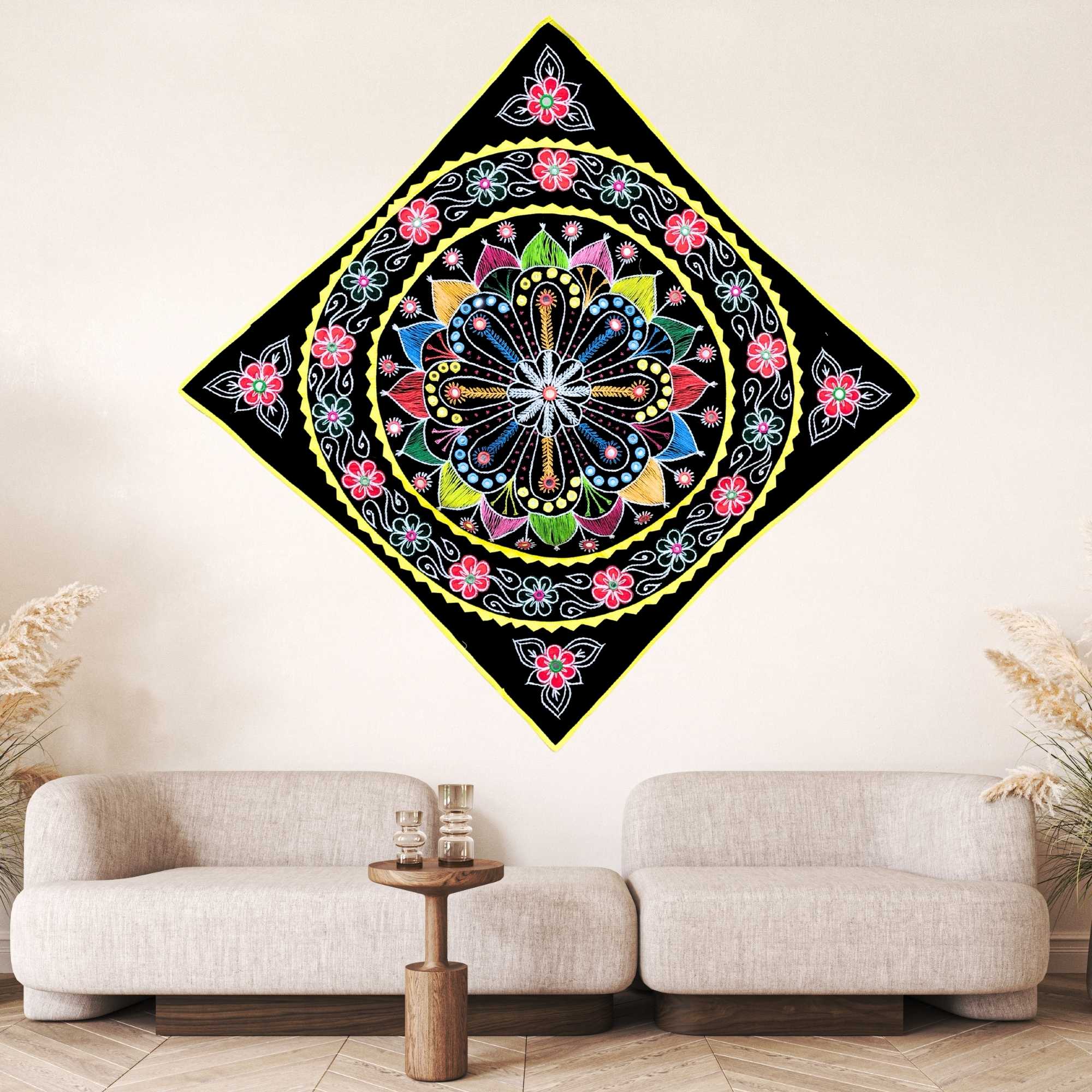 Floral Patterened Multicolour Chandua - Utkalika Odisha