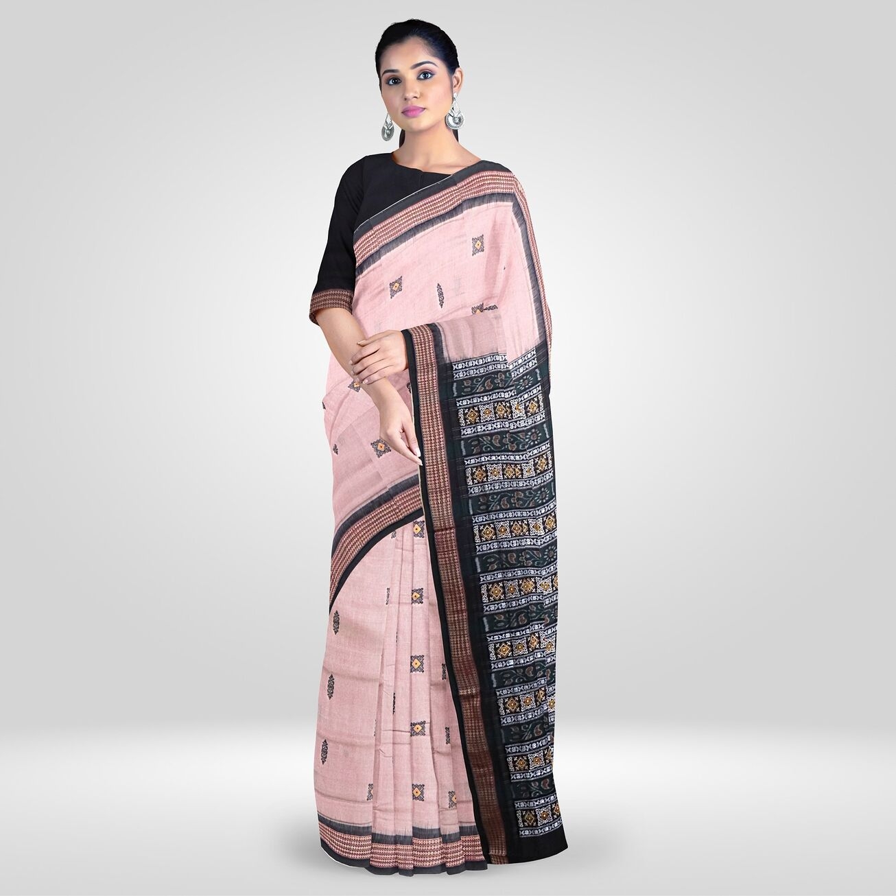 Modern Design Bomkai Cotton Saree - Utkalika Odisha