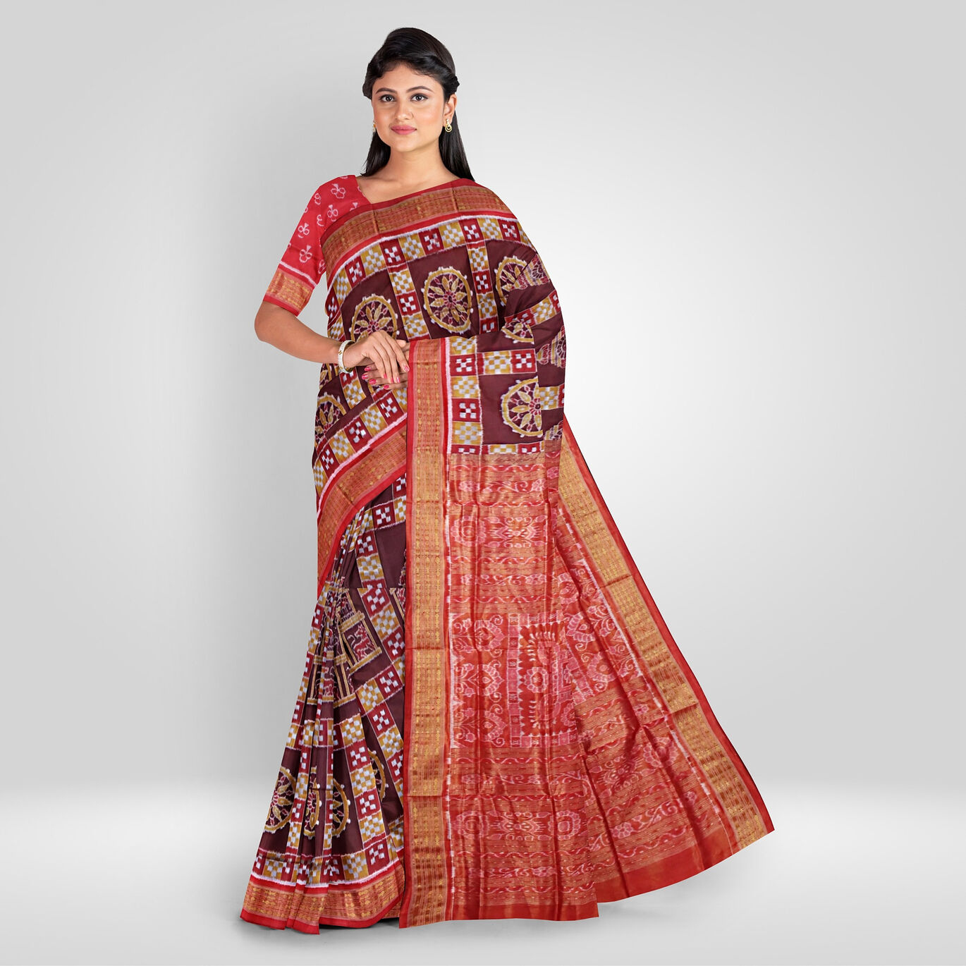 New Konark Temple with Pasapali Design Sambalpuri Silk Saree - Utkalika ...